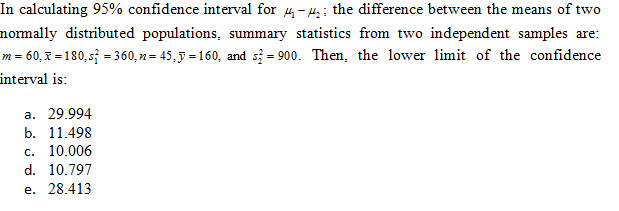 Solved In calculating 95 Percentage confidence interval | Chegg.com