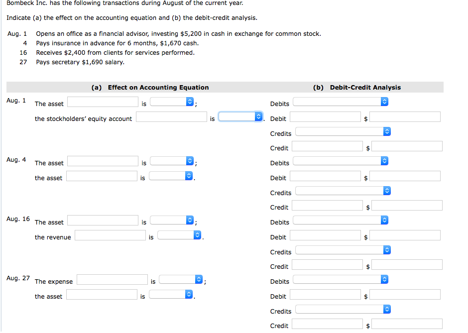 Solved Bombeck Inc. has the following transactions during | Chegg.com