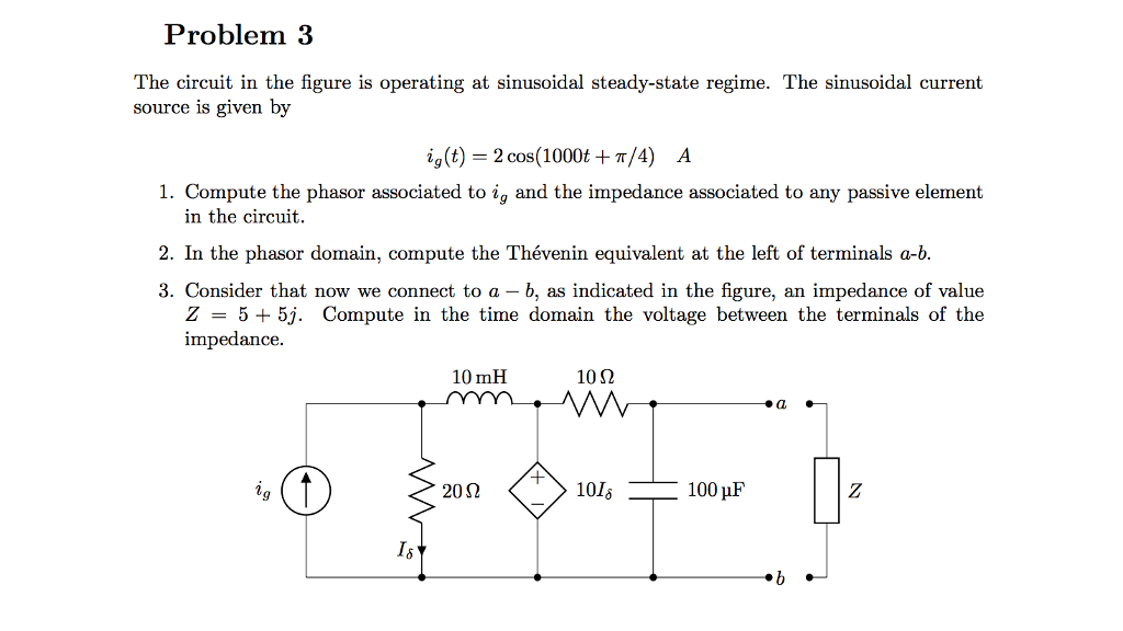 Solved The circuit in the figure is operating at sinusoidal | Chegg.com
