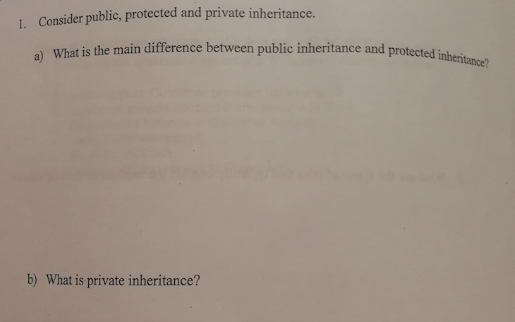 Solved Consider Public Protected And Private Inheritance 