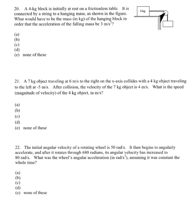 Solved A 4-kg block is initially at rest on a frictionless | Chegg.com