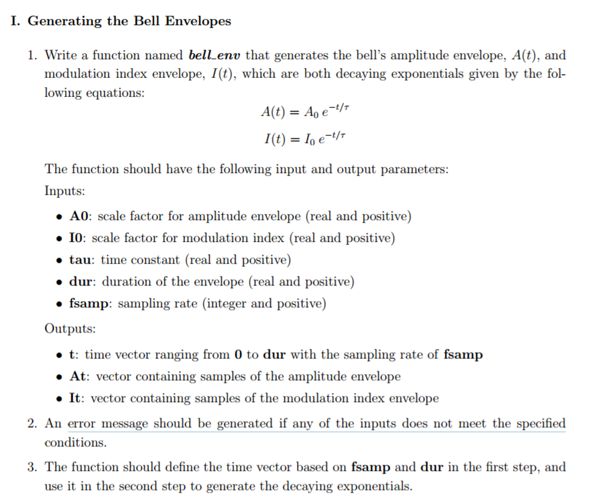 Generating the Bell Envelopes Write a function named | Chegg.com
