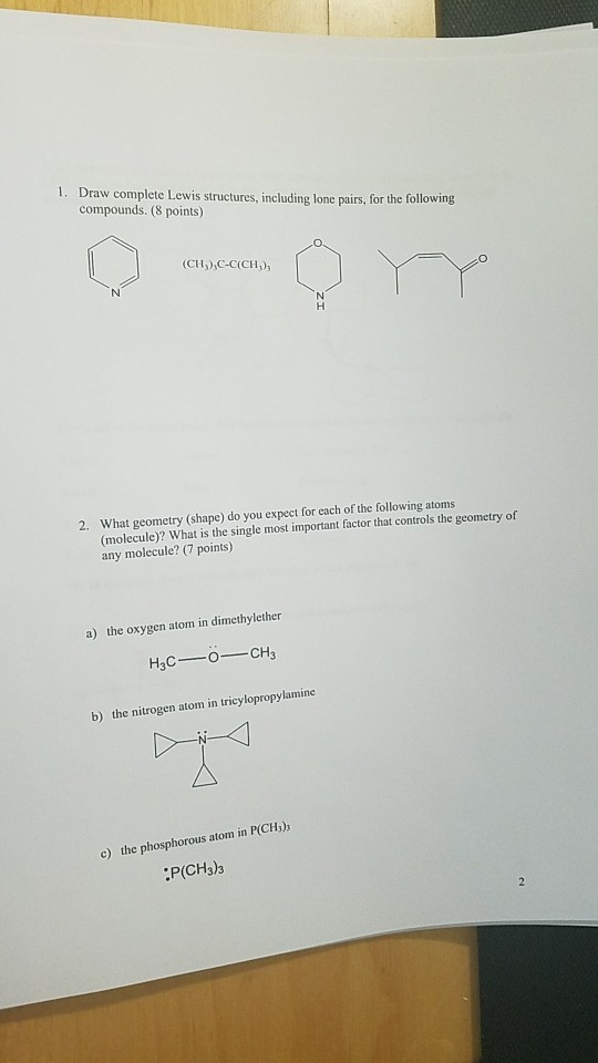 Solved Draw complete Lewis structures, including lone pairs, | Chegg.com