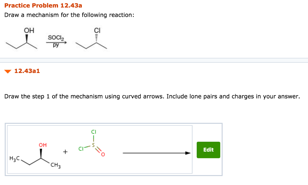 Solved Draw step 1 of the mechanism using curved arrows. | Chegg.com