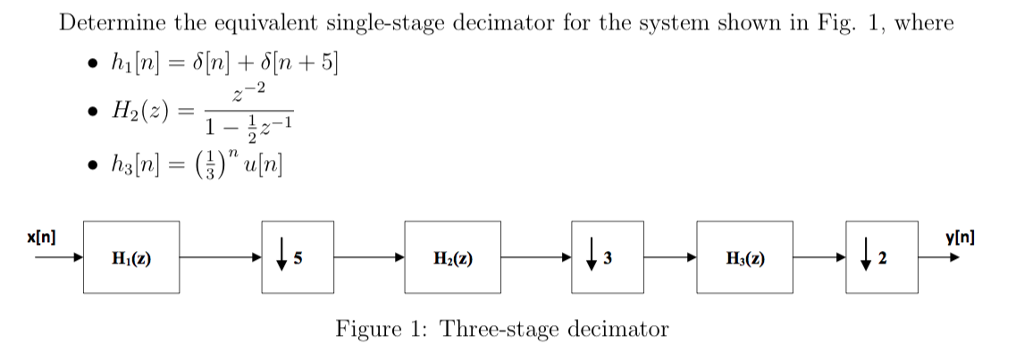 Solved Determine the equivalent single-stage decimator for | Chegg.com