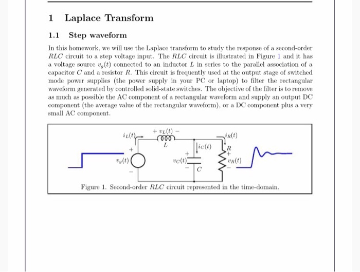 Solved Laplace Transform 1.1 Step waveform In this homework, | Chegg.com
