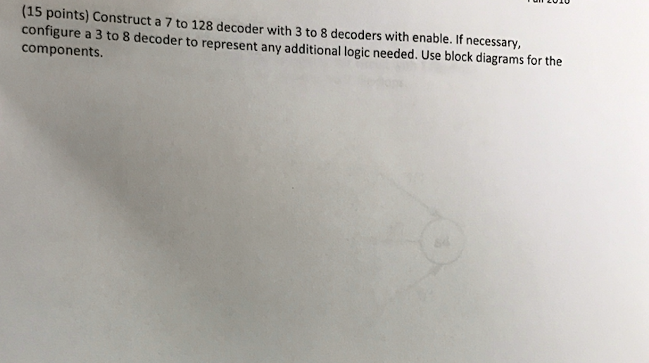 Solved Construct a 7 to 128 decoder with 3 to 8 decoder with | Chegg.com
