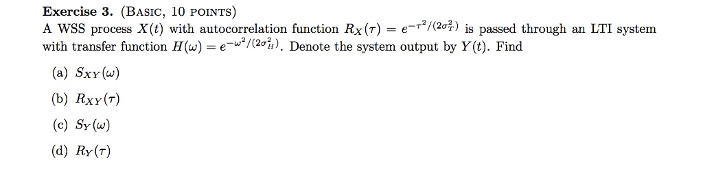 Solved A WSS process X(t)with autocorrelation function R_x | Chegg.com