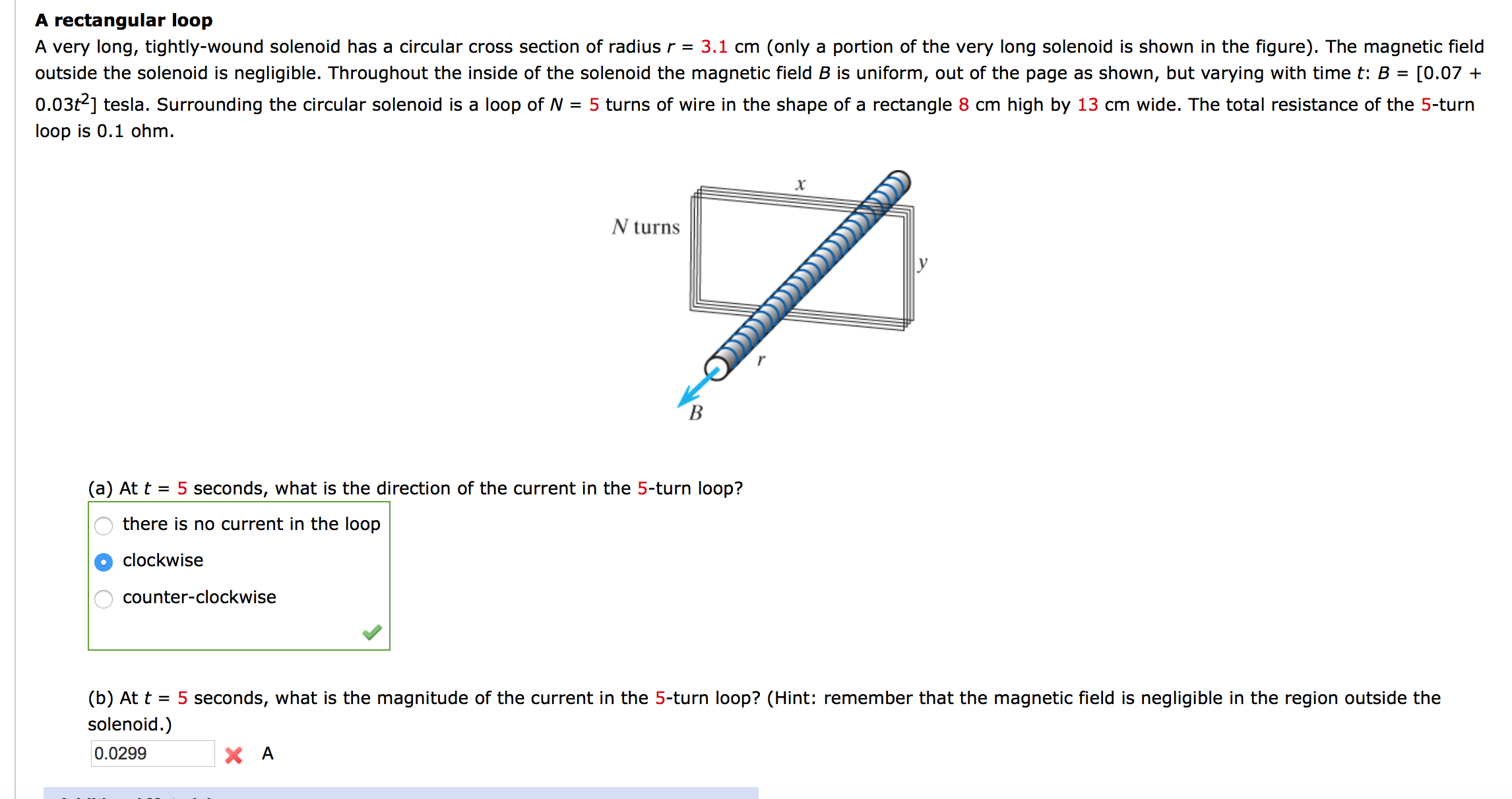 Solved A rectangular loop A very long, tightly-wound | Chegg.com