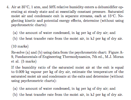 Solved Air at 35 degree C, 1 atm, and 50% relative humidity | Chegg.com
