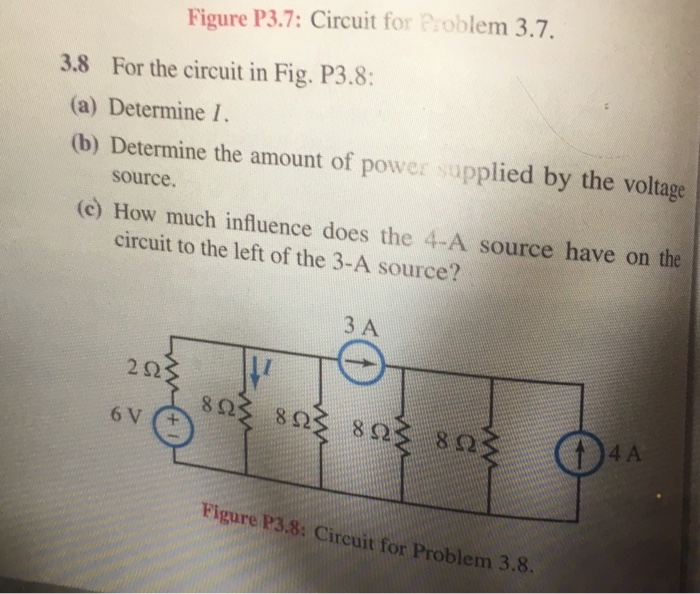 For the circuit in Fig. P3.8: (a) Determine I. (b) | Chegg.com
