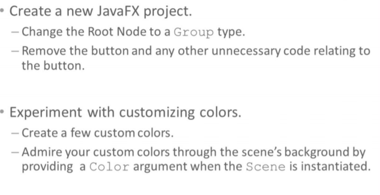 Solved Create a new JavaFX project. -Change the Root Node to | Chegg.com