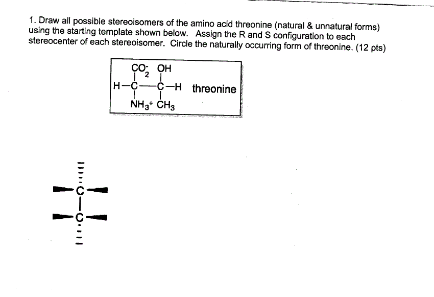 Solved Draw all possible stereoisomers of the amino acid | Chegg.com