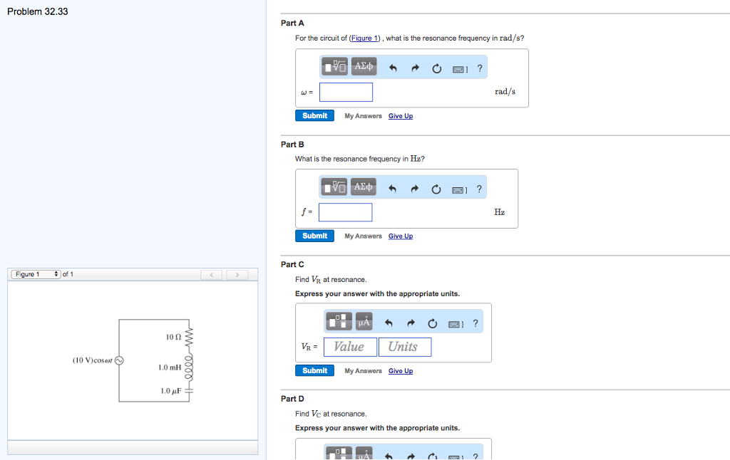 Solved Problem 32.33 Part A For the circuit of (Figure 1), | Chegg.com