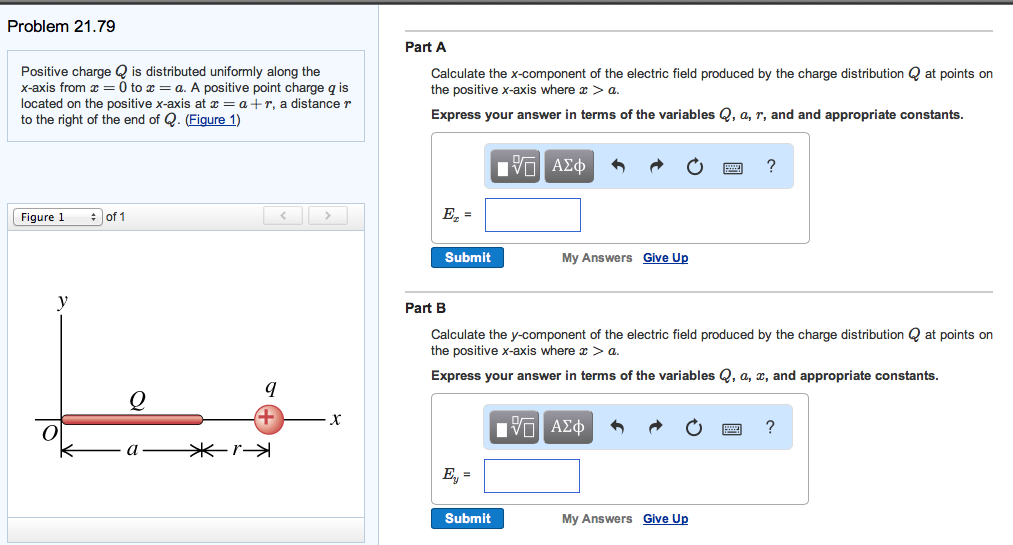 Solved Problem 21.79 Part A Positive charge Q is distributed | Chegg.com