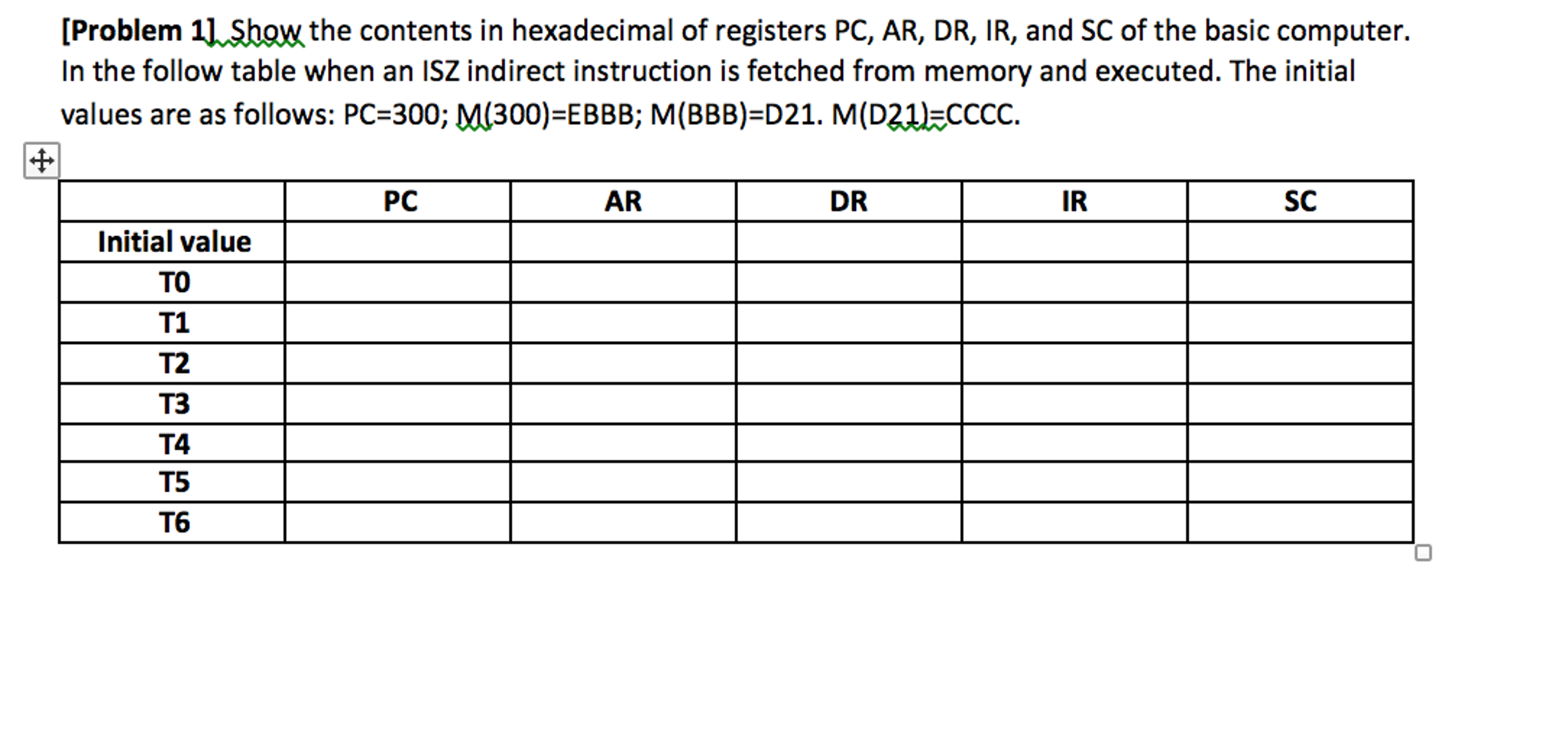 Solved Show the contents in hexadecimal of registers PC, AR, | Chegg.com