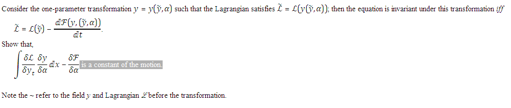 Consider the one-parameter transformation y = such | Chegg.com