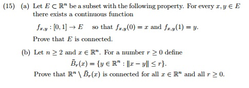 Solved (a) Let E subset R^n be a subset with the following | Chegg.com