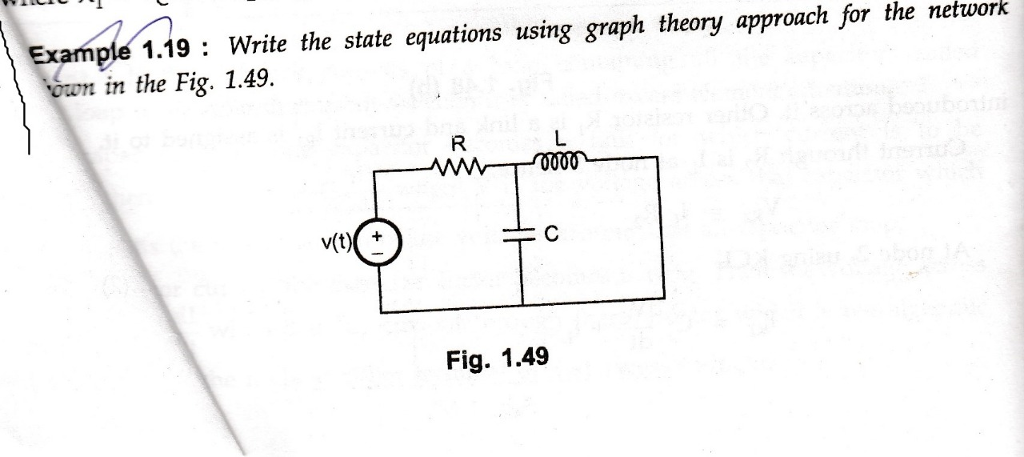 Solved Example 1.19: Write the state equations using graph | Chegg.com