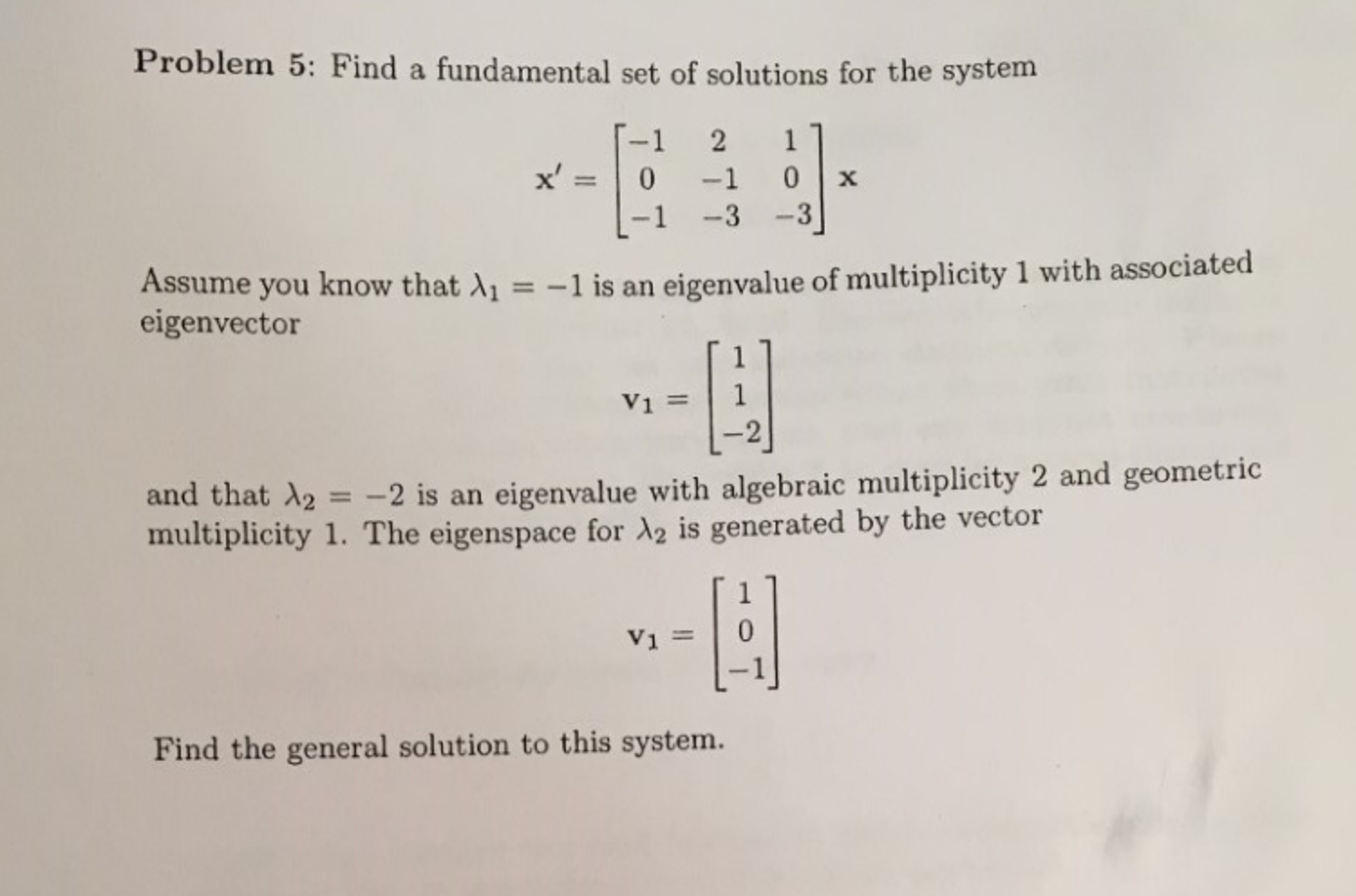 Solved Find a fundamental set of solutions for the system | Chegg.com