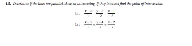 Solved Determine if the lines are parallel, skew, or | Chegg.com