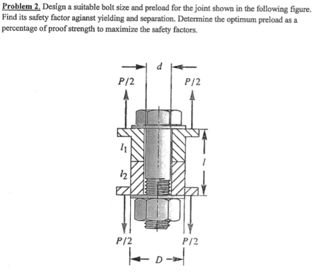Design a suitable bolt size and preload for the joint | Chegg.com