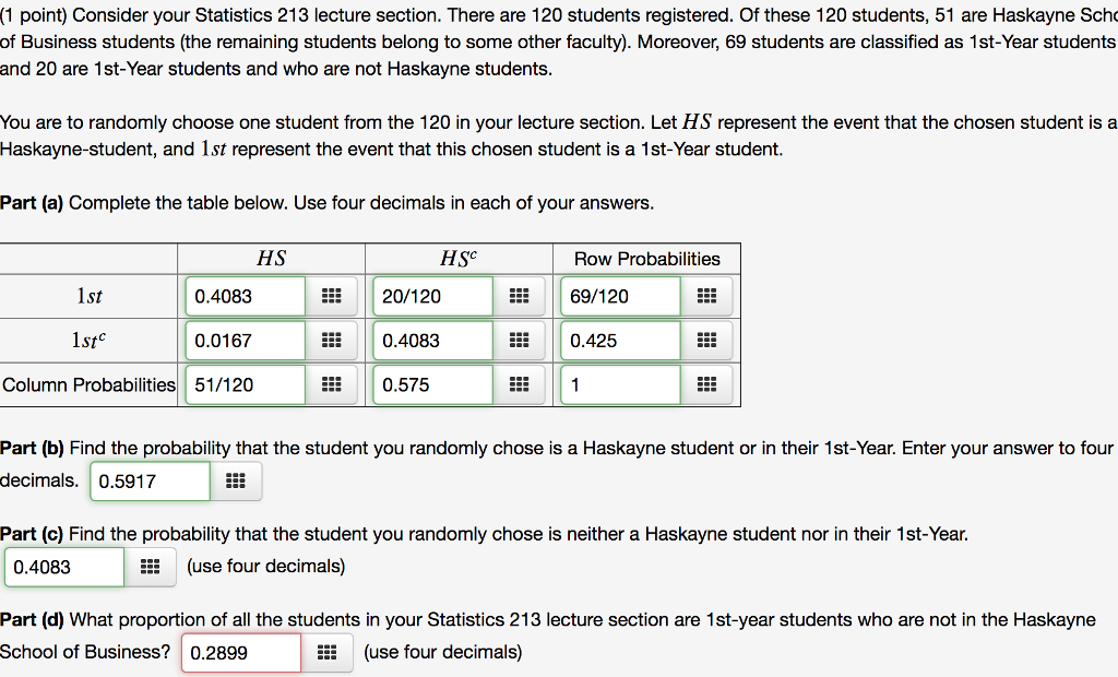 Solved (1 point) Consider your Statistics 213 lecture | Chegg.com