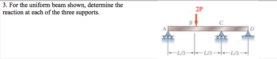 Solved 3. For the uniform beam shown, determine the reaction | Chegg.com
