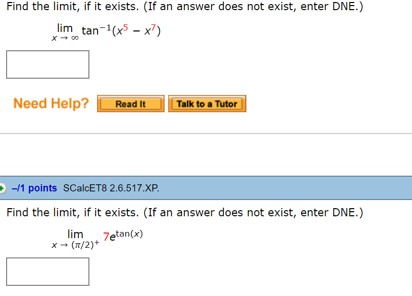 Solved Find the limit, if it exists. (If an answer does not | Chegg.com