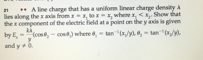 Solved A line charge that has a uniform linear charge | Chegg.com