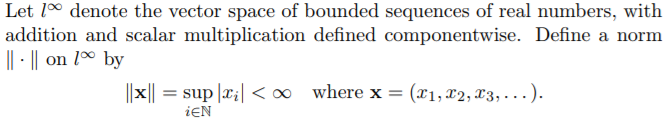 Solved Let /°° denote the vector space of bounded sequences | Chegg.com