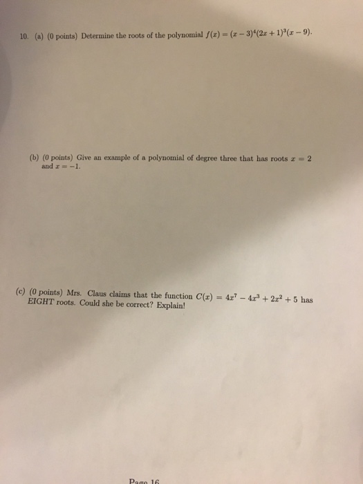 Solved Determine the roots of the polynomial f(x) = (x - | Chegg.com