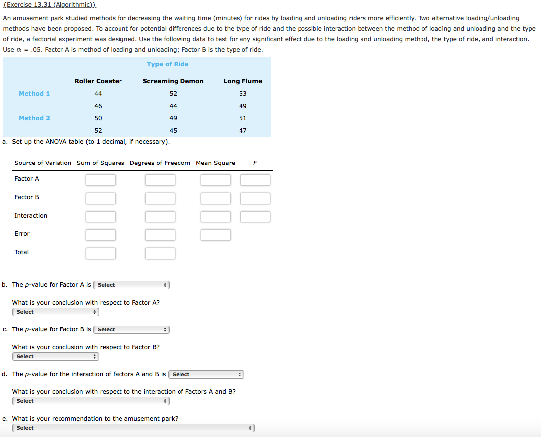 Solved Algorithmic An amusement park studied methods for | Chegg.com