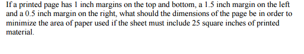 Solved If a printed page has 1 inch margins on the top and | Chegg.com