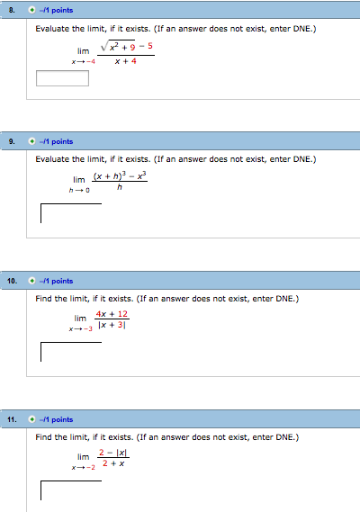 Solved Evaluate The Limit If It Exists If An Answer Does 9225