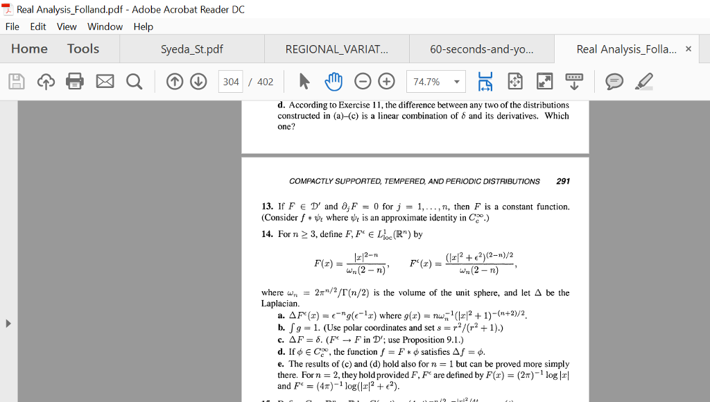 Real Analysis_Folland.pdf - Adobe Acrobat Reader DC | Chegg.com