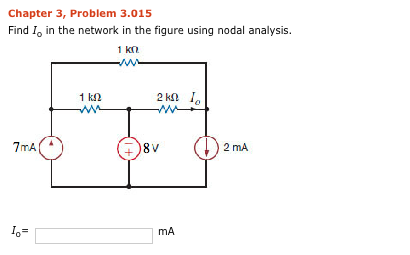 Solved Chapter 3, Problem 3.015 Find Io in the network in | Chegg.com