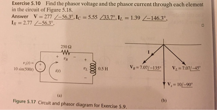 Solved Find the phasor voltage and the phasor current | Chegg.com