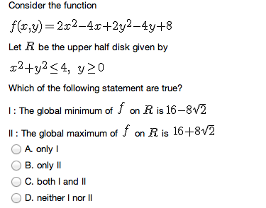 Solved Consider the function f(x,y) = 2x^2-4x+2y^2-4y+8 Let | Chegg.com
