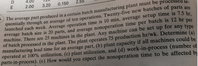 Solved The average part produced in a certain in a certain | Chegg.com
