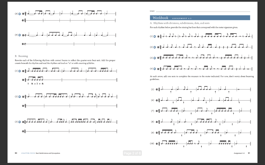 NAME Workbook ASSIGNMENT 4.1 A. Dots and ties For | Chegg.com
