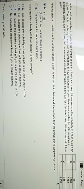 Solved Let the random variable x represent the number of | Chegg.com