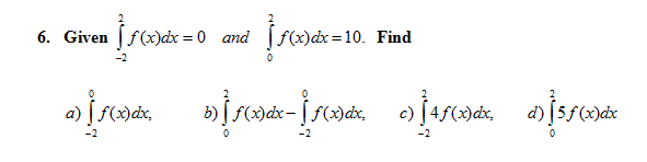 Solved Given integral_-1^2 f(x) dx = 0 and integral_0^2 f(x) | Chegg.com