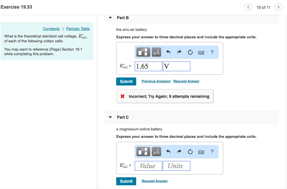 Solved Exercise 19.53 10 of 11> Part B Constants Periodic | Chegg.com