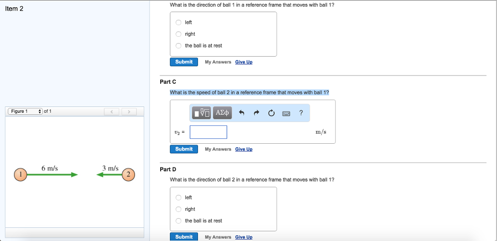 Solved What is the direction of ball 1 in a reference frame | Chegg.com