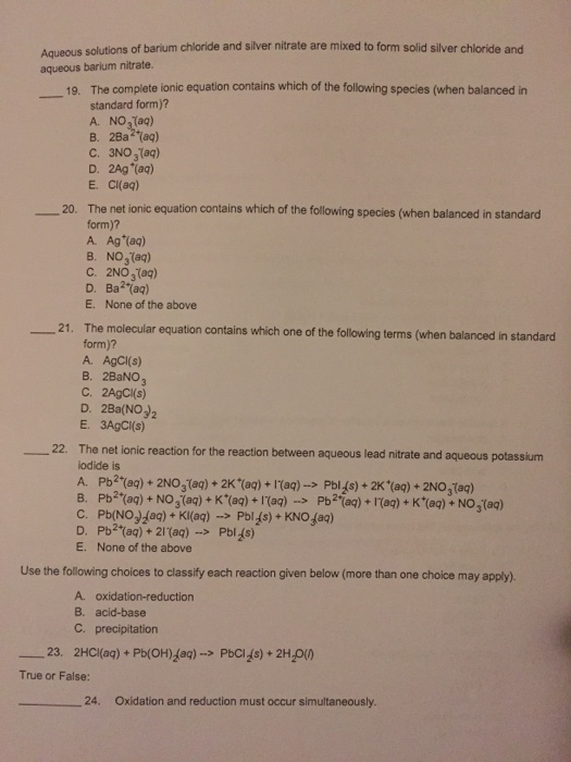 Solved Use the following choices to classify each reaction | Chegg.com