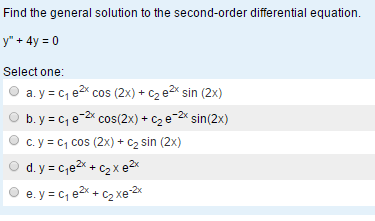 Solved Find the general solution to the second-order | Chegg.com