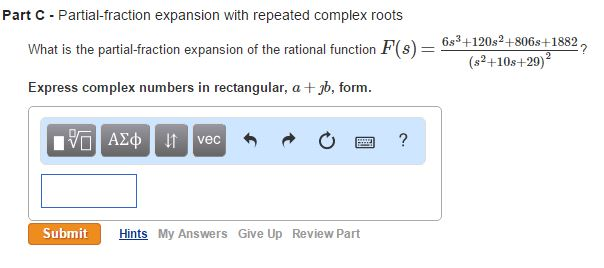Solved Partial-fraction expansion with repeated complex | Chegg.com