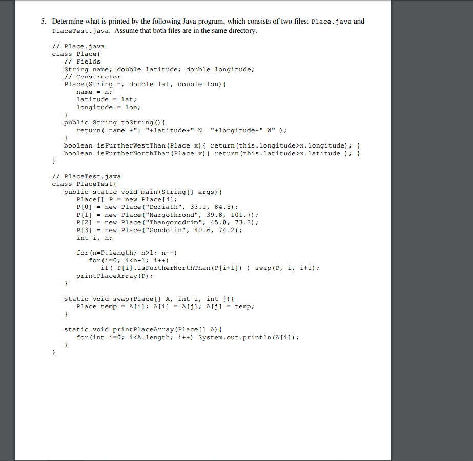 java final review, step by step explaination please | Chegg.com