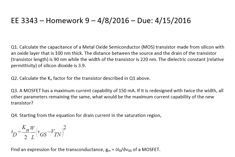 Solved Calculate the capacitance of a Metal Oxide | Chegg.com